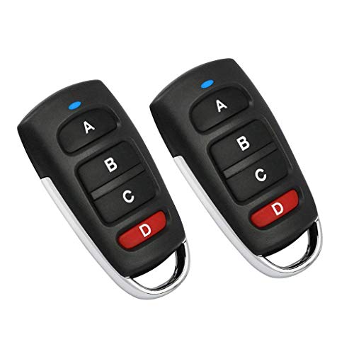SGerste Pack of 2 Universal Cloning Remote Control Electric Key Fob for Garage Door Electronic Gate Vehicle Lock Car Alarm System - Backup Your Remote Controllers
