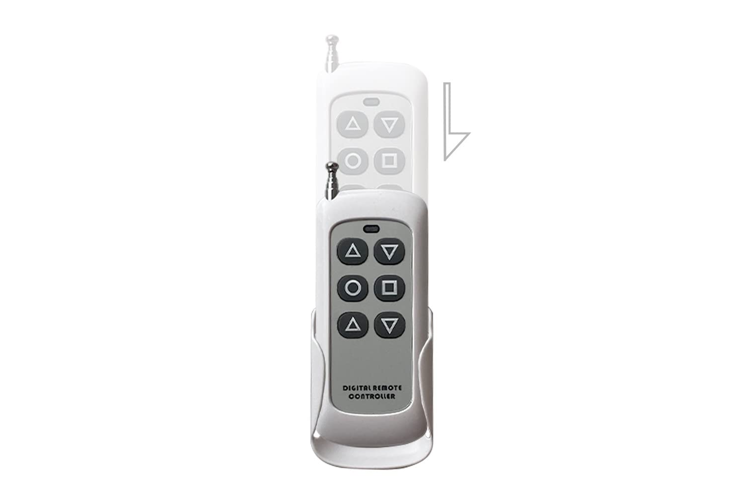 Blütezeit 6-Key Antenna Remote Control Wall Mountable for Automatic Sliding Gate Opener, 433 MHz Mutual-Duplicating Control Range Up to 985ft/300m for Double Gate Accessory 1pc