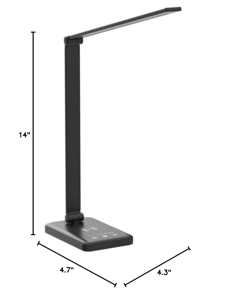 LED Desk Lamp with USB Charging Port,Eyes Caring Dimmable Office Lamp,Reading Desk Light Touch Control with 5 Modes 10 Lightings,30/60 Mins Timer Table Lamp,Desk Lamps for Home Office Dorm