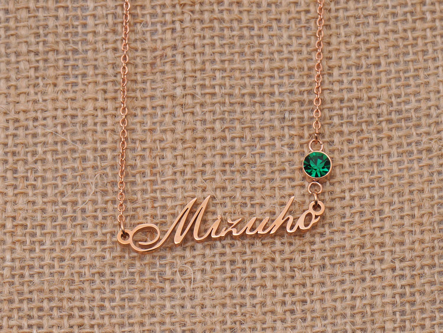 LikeFun Custom Made Any Name Necklace with Birthstone for My Girlfriend Cobi