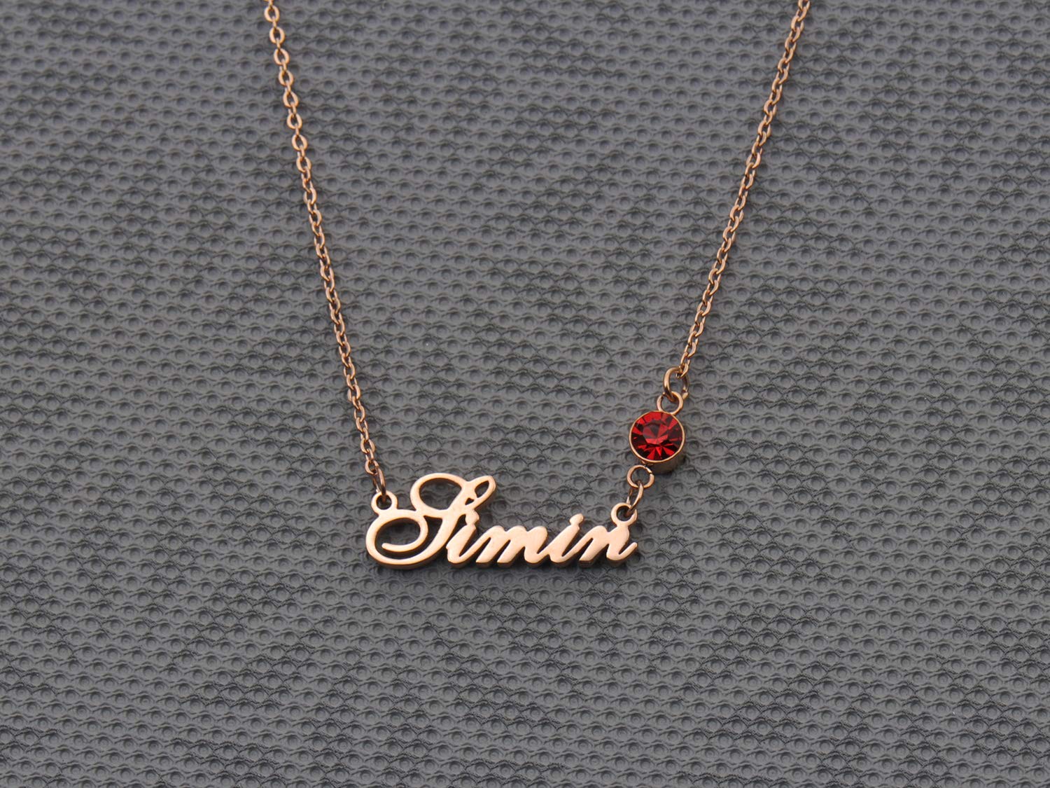 LikeFun Custom Made Any Name Necklace with Birthstone for My Girlfriend Cobi