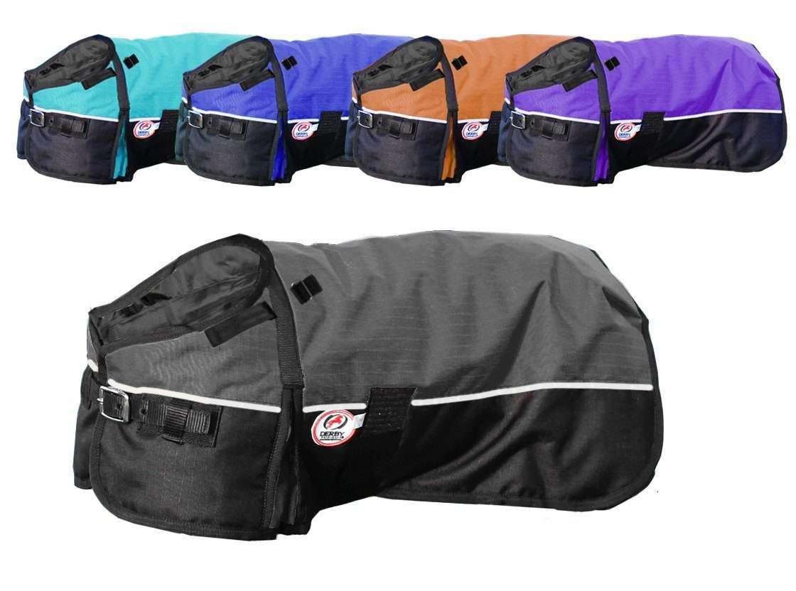 Derby Originals Horse Tough 600D Ripstop Waterproof Reflective Winter Dog Coat 150g Medium Weight, Black, 17.5"