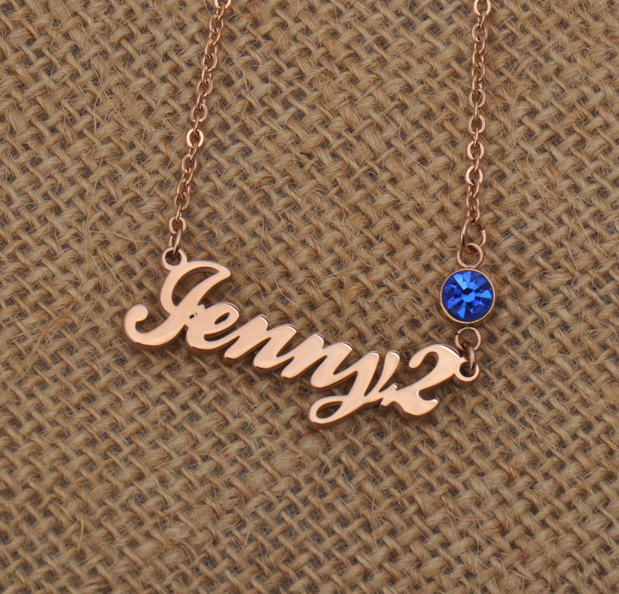 LikeFun Custom My Name Necklace with Birthstone Personalized Cobi Name Jewelry