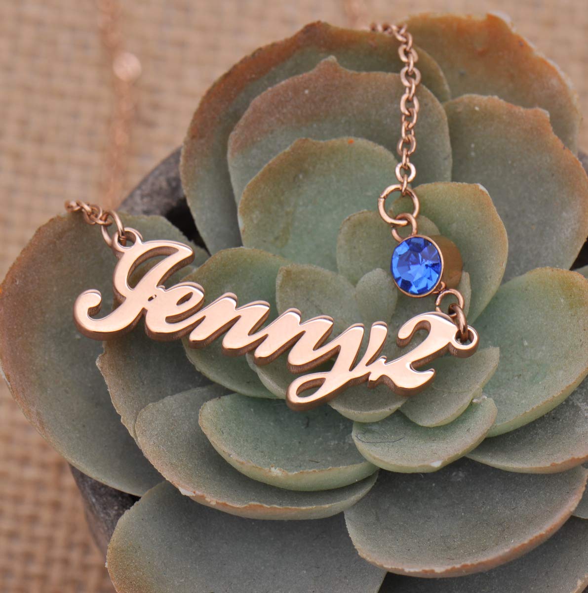 LikeFun Custom My Name Necklace with Birthstone Personalized Cobi Name Jewelry