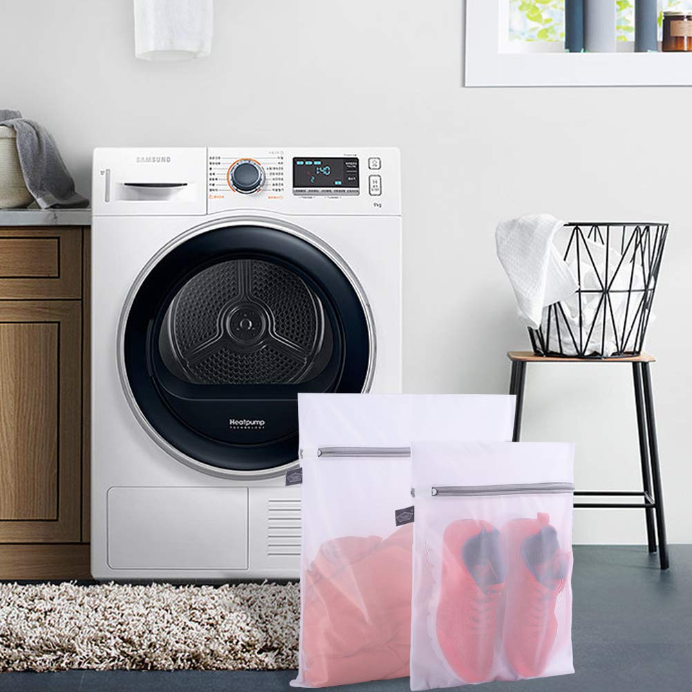 Set of 2 Delicates Laundry Bags,Durable Zipper Mesh Laundry Bag,Bra Fine Mesh Wash Bag,Keep Cloth Shape in the Washer
