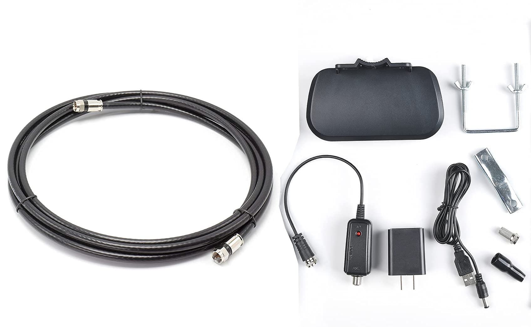 CeKay TV Antenna Amplifier Signal Booster, HDTV Preamplifier, HD Digital VHF UHF Amplifier, with 4G LTE Filter