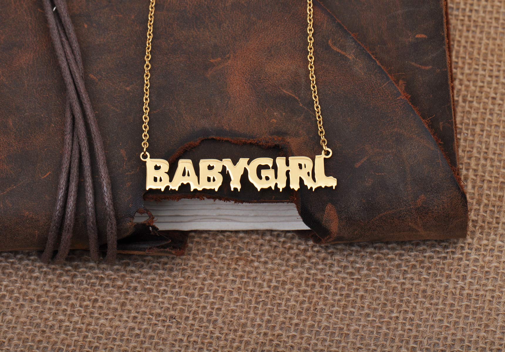 GR859C Halloween Personalized Necklace Name Plate Necklace Gifts for Her Christmas Cobi