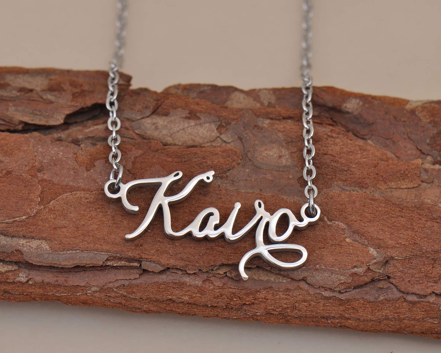 A Missing Dog Cobi Name Necklace Custom Personalized Name Plate Jewelry for Birthday