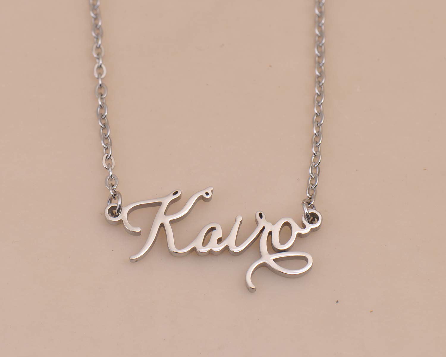 A Missing Dog Cobi Name Necklace Custom Personalized Name Plate Jewelry for Birthday