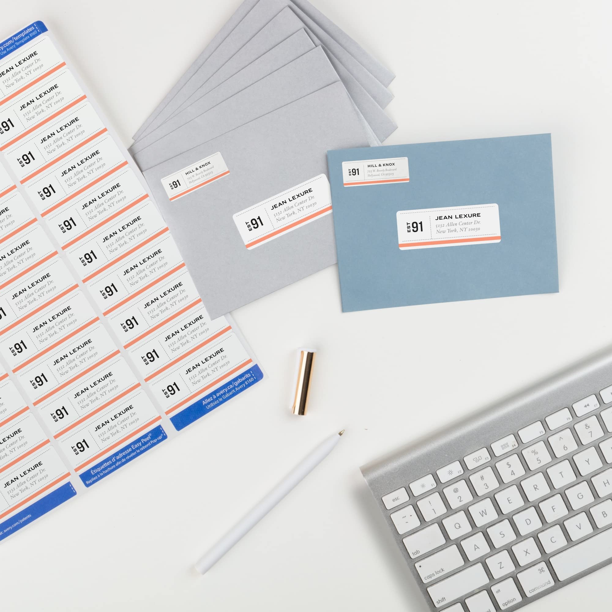 Avery Easy Peel Printable Address Labels with Sure Feed, 1" x 2-5/8", White, 750 Blank Mailing Labels (08160)