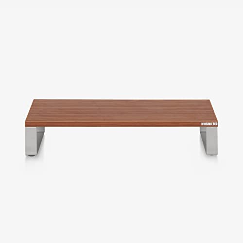 INVISIBLE BED Sturdy Engineered Wood Heavy-Duty Monitor Riser Stand On Desk/Table (23.42 X 8.26 X 4.64 in) X-Small Canadian Walnut