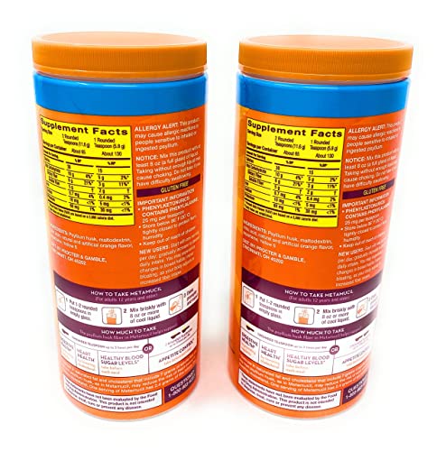 Metamucil Sugar Free Fiber Supplement, Orange Smooth 260 Servings