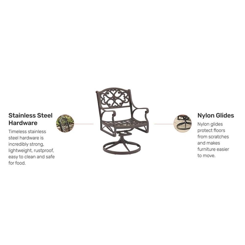 Afuera Living Traditional Aluminum Outdoor Swivel Rocking Chair in Bronze