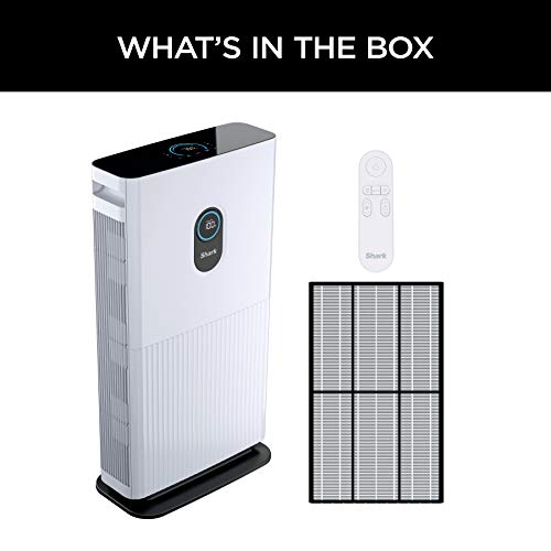 Shark HE601 Air Purifier 6 True HEPA Cleans up to 1200 Sq. Ft., Captures 99.98% of Particles, dust, allergens, Smoke, 0.1β0.2 microns, Advanced Odor Lock, Quiet, 6 Fan, White