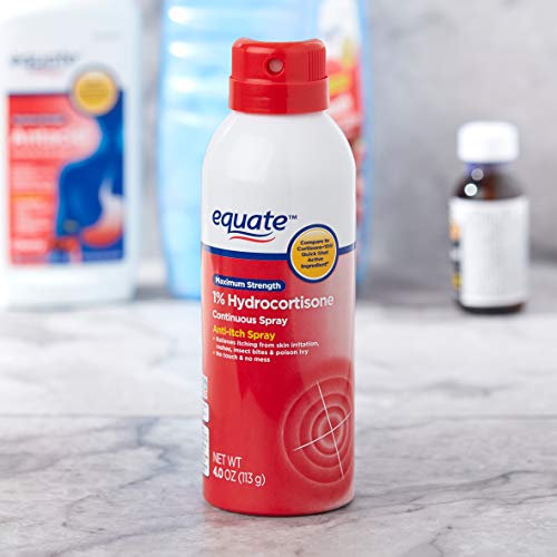 MUHU Equate Maximum Strength Anti-Itch Continuous Spray, 4.0 oz, 4 Ounce (Pack of 1)