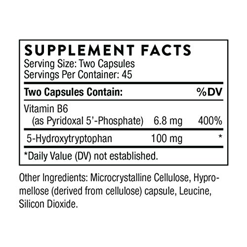 Thorne 5-Hydroxytryptophan (5-HTP) - Serotonin Support for Sleep and Stress Management - 90 Capsules