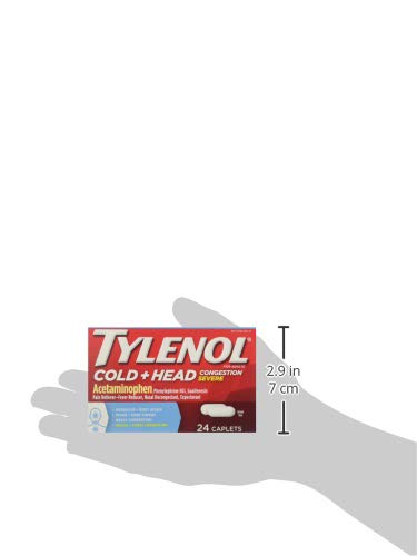 Tylenol Cold + Head Congestion Severe, 24 Caplets (Pack of 2)