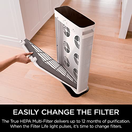 Shark HE601 Air Purifier 6 True HEPA Cleans up to 1200 Sq. Ft., Captures 99.98% of Particles, dust, allergens, Smoke, 0.1β0.2 microns, Advanced Odor Lock, Quiet, 6 Fan, White