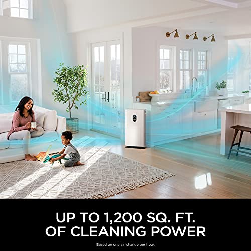 Shark HE601 Air Purifier 6 True HEPA Cleans up to 1200 Sq. Ft., Captures 99.98% of Particles, dust, allergens, Smoke, 0.1β0.2 microns, Advanced Odor Lock, Quiet, 6 Fan, White