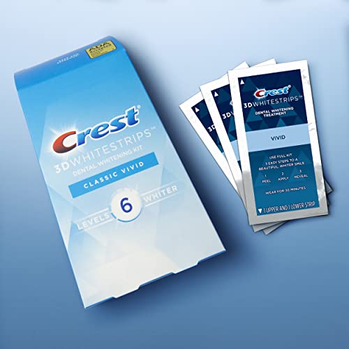 Crest 3D Whitestrips, Classic Vivid, Teeth Whitening Strip Kit, 20 Strips (10 Count Pack)