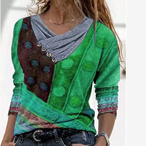 Women's Drop Long Sleeve Sweatshirt Tops Casual Crewneck Tunic Sweartshirts with Side Slits Womens Tops for Over 60 Green