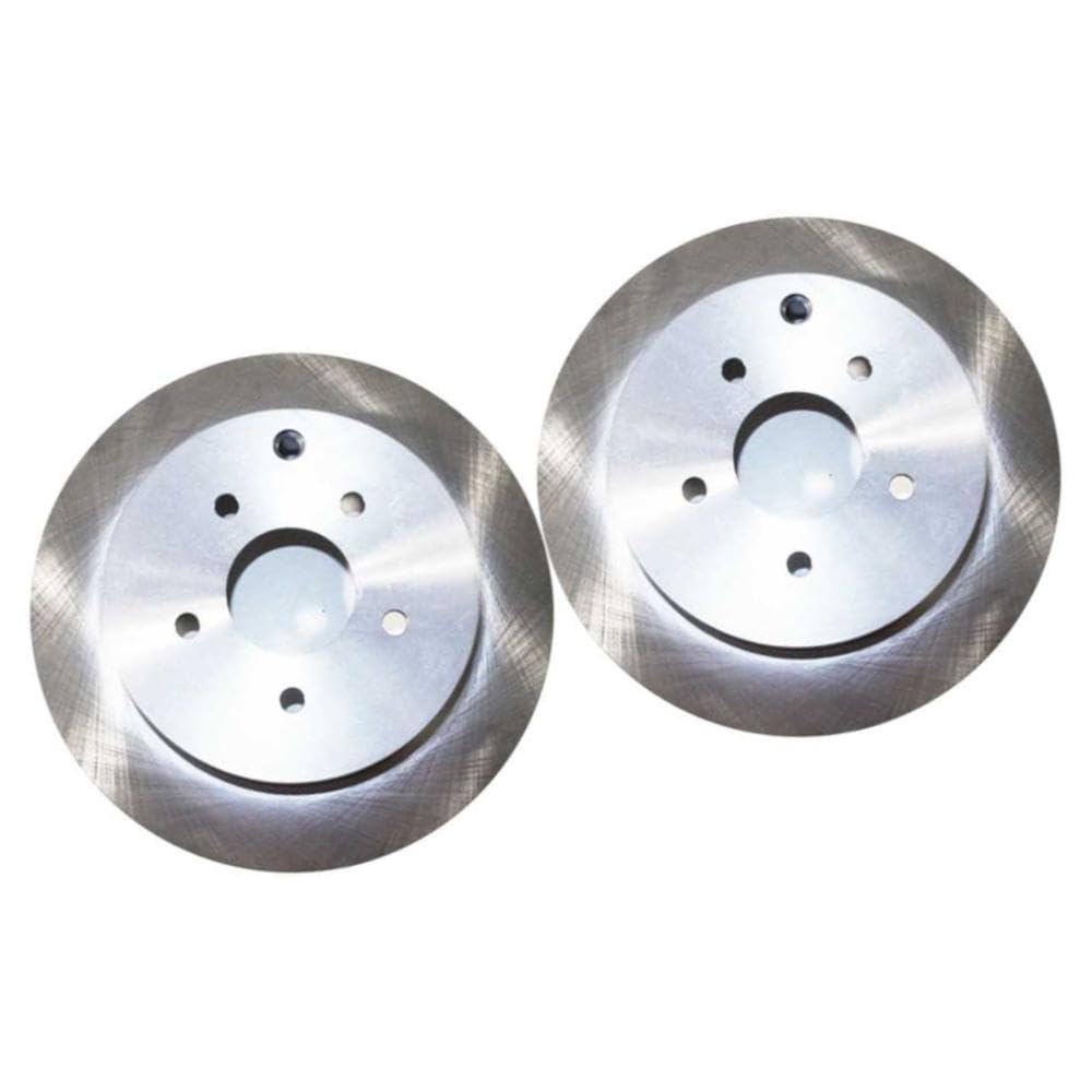 YONSKJAD 2pcs Disc Brake Rotor Set Rear Left Driver and Right Passenger Side Silver Performance Drilled and Slotted for Nissan for Murano 03-07 09-19 for Pathfinder 13-19 for Quest 04-09 11-17