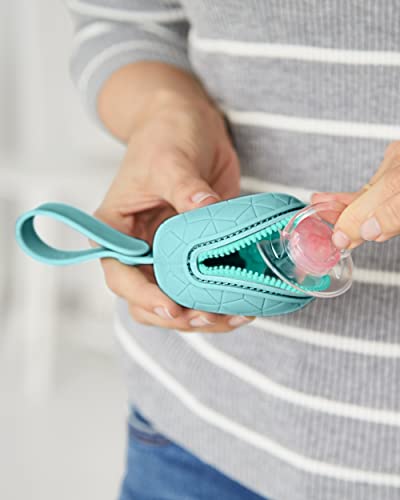 Skip Hop Silicone Pacifier Holder, Grab & Go, Light Teal