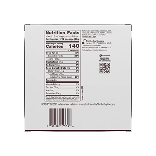 HERSHEY'S KISSES Milk Chocolate Gift Box, Candy Gift Box, 12 oz