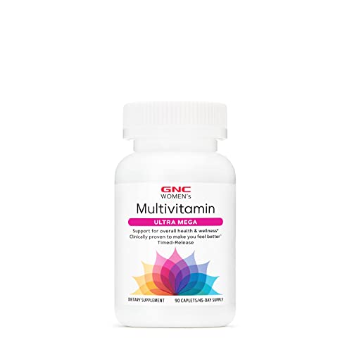 GNC Women's Ultra Mega Multivitamin | Supports Overall Health and Wellness in Women, Clinically Proven to Make You Feel Better, Timed-Release | 90 Caplets