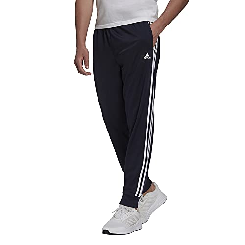 adidas Men's Essentials Warm-Up Slim Tapered 3-Stripes Tracksuit Bottoms, Legend Ink/White, Large