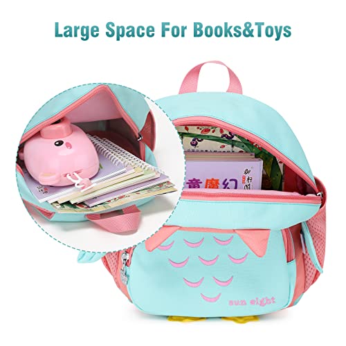 SUN EIGHT Toddler Backpack for Girls Kids Backpack Cute 3D Cartoon School Bag for Baby Girl Boy 1-5 Years（Owl