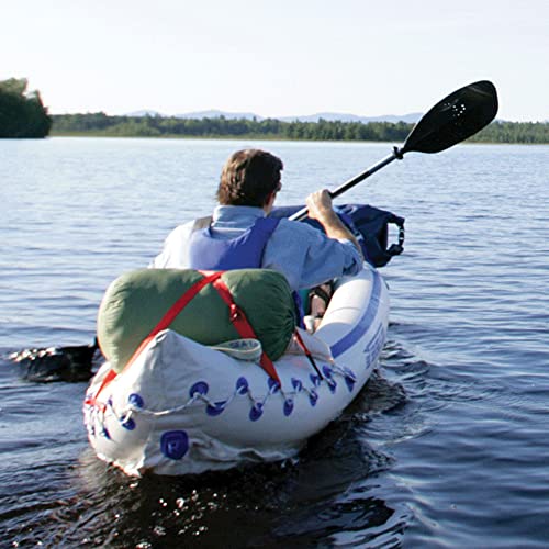 Sea Eagle SE370SK_P 3 Person Blow Up Inflatable Lightweight Rugged Portable Sport Tandem Kayak Canoe Including Back Seats and Bag, White/Blue