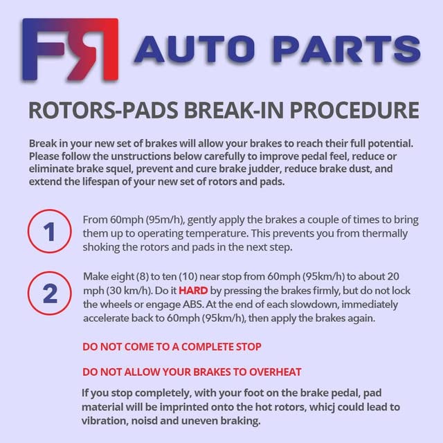 (Rear Brake Kit)(High-End Series)(2 Cross-Drilled Disc Brake Rotors + 4 Ceramic Brake Pads)