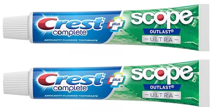 Crest Complete Whitening Plus Scope Outlast Ultra Toothpaste 6.5 oz (184g) - Pack of 2