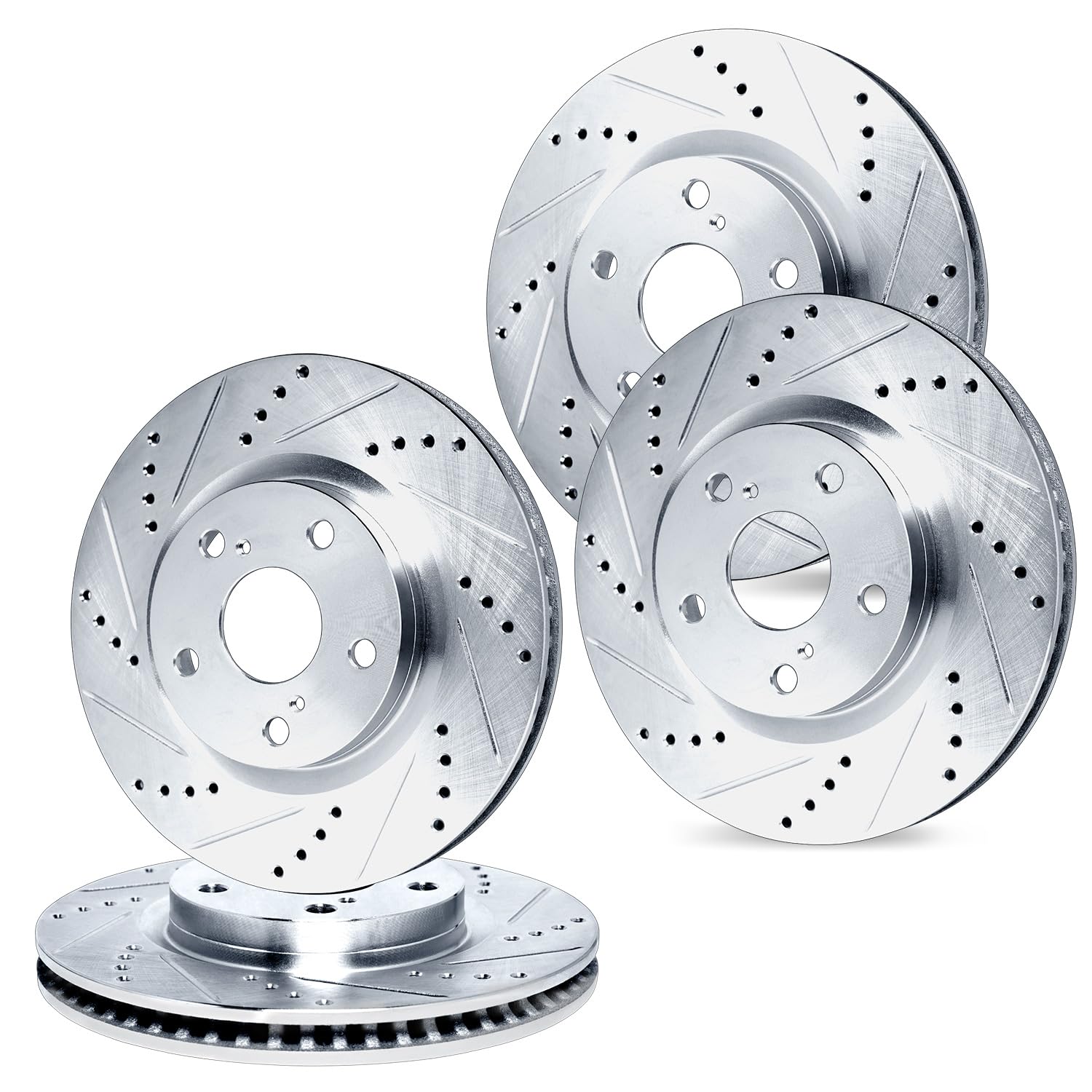 R1 Concepts Front Rear Brake Rotor Kit |Brake Rotors| Brake Disc |Drilled and Slotted|fits 2013-2022 INFINITI JX35, Q50, Q60, QX60; Nissan Murano, Pathfinder