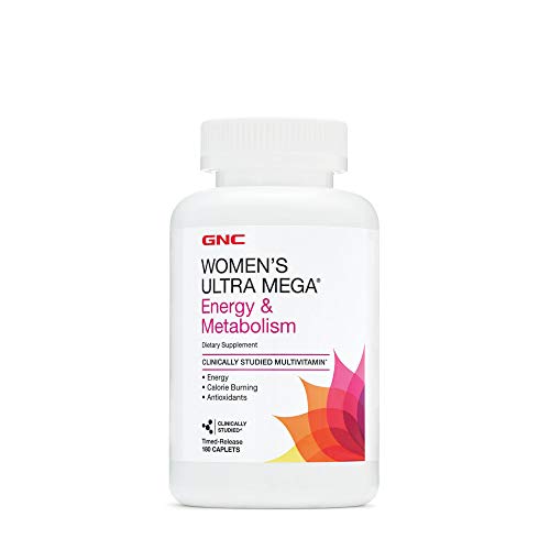 GNC Womens Ultra Mega Energy and Metabolism Multivitamin for Women, 180 Count, for Increased Energy, Metablism, and Calorie Burning