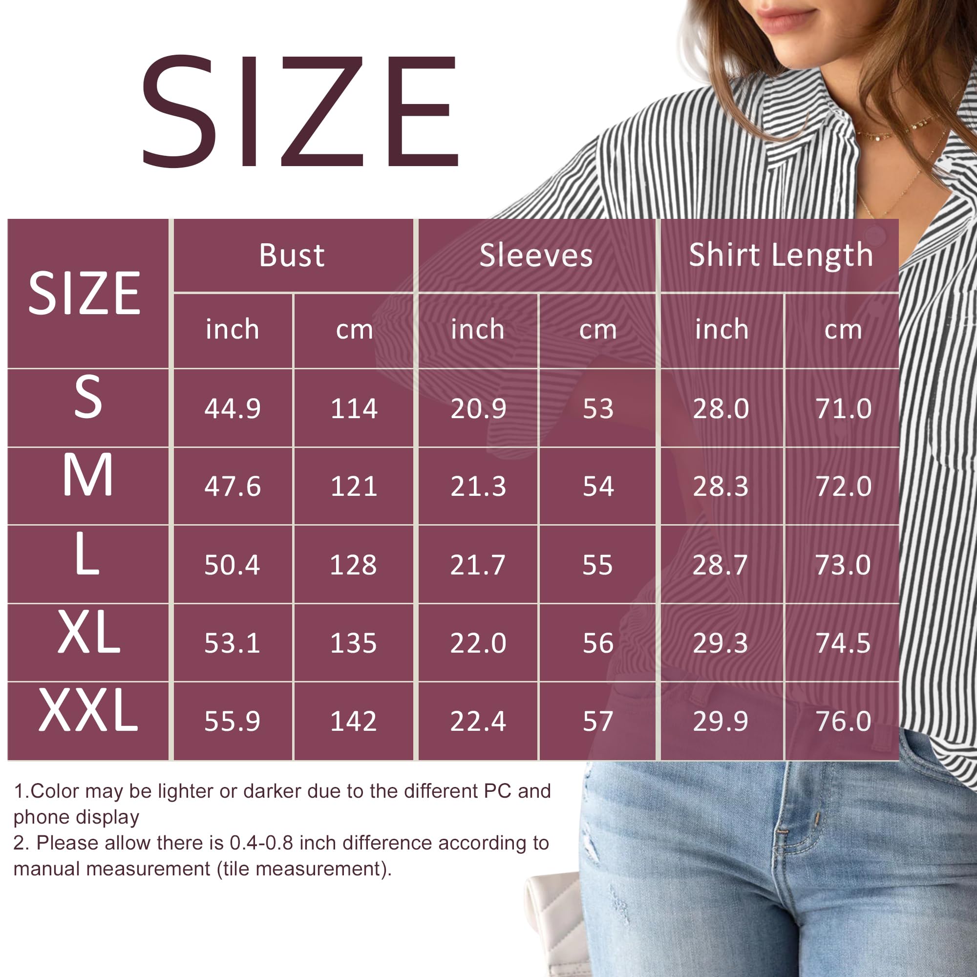 AISEW Womens Button Down Shirts Striped Classic Long Sleeve Collared Office Work Blouses Tops with Pocket (Yellow, 7002L)