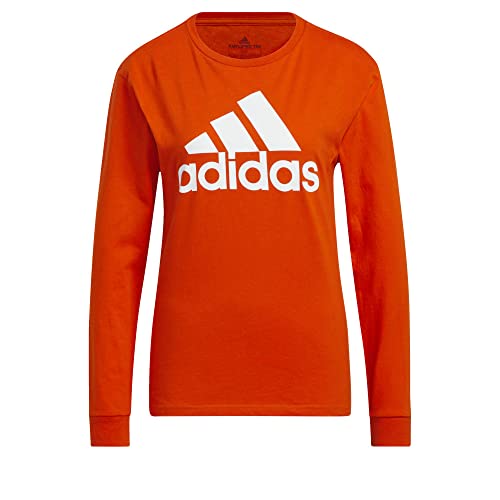 adidas Amplifier Long Sleeve Badge of Sport Tee Women's, Orange, Size M