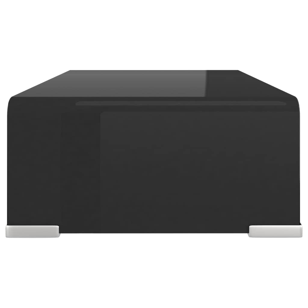 SKM TV Stand TV Stand/Monitor Riser Glass Black 15.7"x9.8"x4.3"