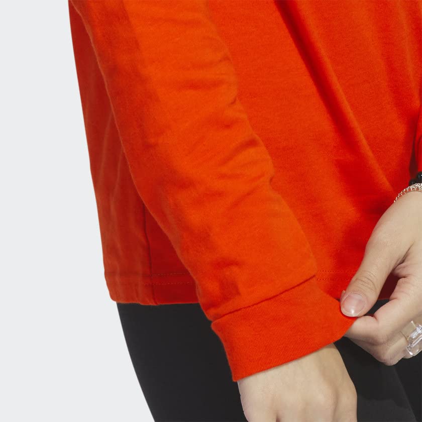 adidas Amplifier Long Sleeve Badge of Sport Tee Women's, Orange, Size M