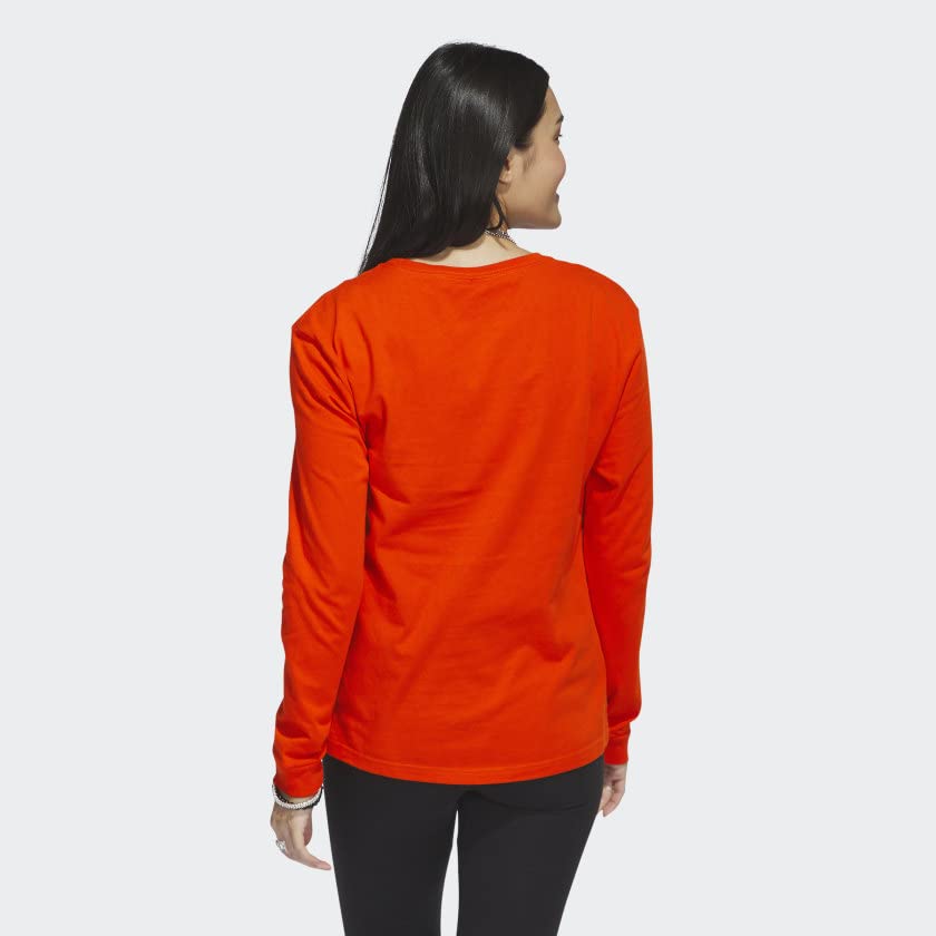 adidas Amplifier Long Sleeve Badge of Sport Tee Women's, Orange, Size M