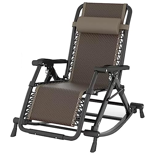 HAicom Rocking Lounge Chair, Patio Rocker Chair, Living Room Chair Outdoor Garden Furniture Patio Porch Rocker Relaxing Chair, Rattan Reclining Deck Chair (A)