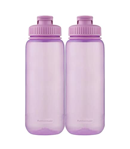 Rubbermaid Essentials 32oz Pink Plastic Water Bottle with Chug and Sip Lid (Pack of 2)