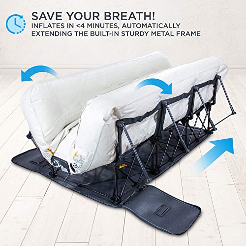Ivation EZ-Bed (Full Size) Air Mattress with Frame & Rolling Case, Self Inflatable, Blow Up Bed Auto Shut-Off, Comfortable Surface AirBed, Best for Guest, Travel, Vacation, Camping