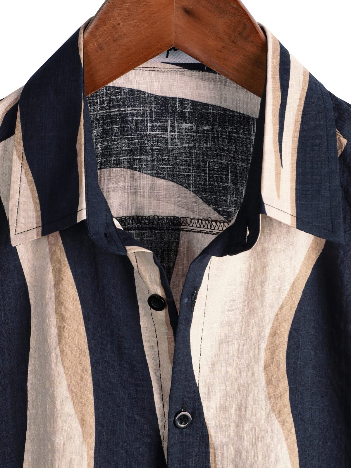 VATPAVE Mens Casual Hawaiian Floral Shirts Short Sleeve Button Down Tropical Shirts Beach Summer Shirts XX-Large Navy Beige