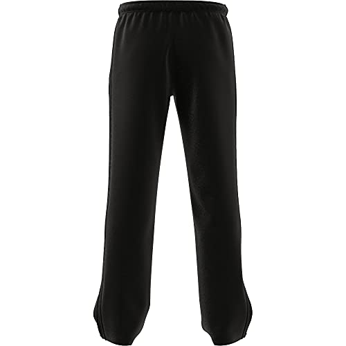 adidas Men's Essentials Warm-Up Open Hem 3-Stripes Tracksuit Bottoms, Black/Black, Small