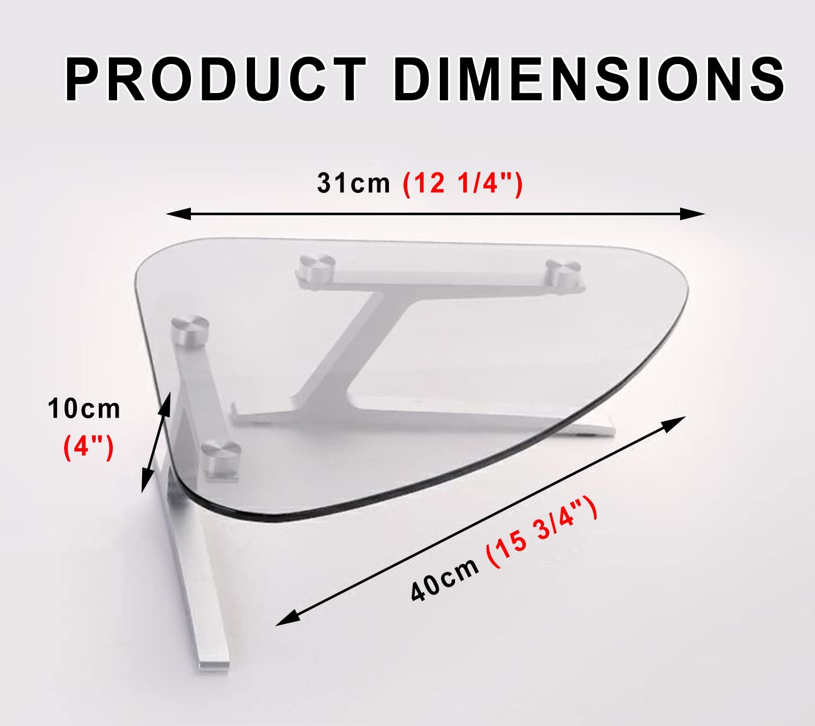 Toughened Glass Triangle Monitor Stand, Strong Load-Bearing Computer Monitor Riser, Laptop Corner Monitor Stand, Glass Screen Elevation Shelf