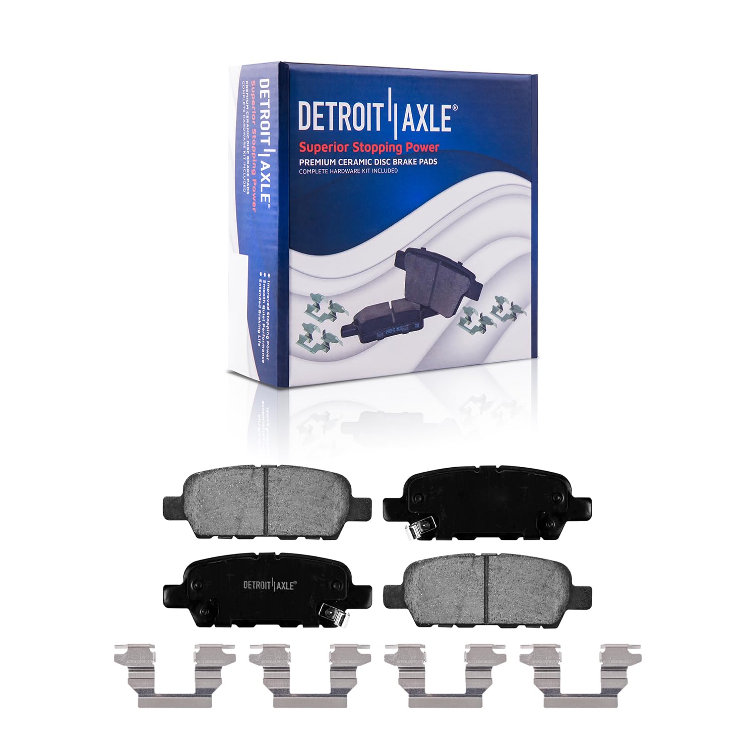 Detroit Axle - AWD Rear Disc Brake Rotors Ceramic Pads + Wheel Bearing Hubs Replacement for Infiniti JX35 QX60 Nissan Pathfinder Murano