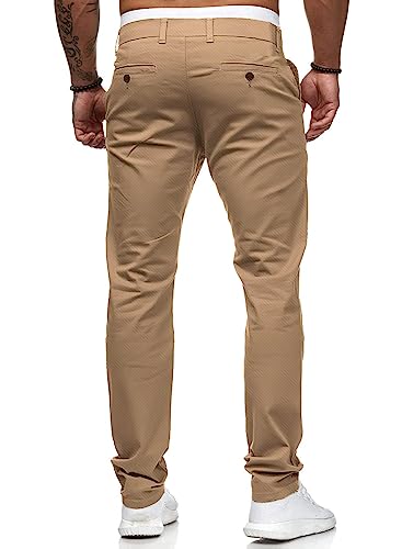 ALLABREVE Men's Chinos Casual Dress Pants Slim Fit Skinny Stretch Flat-Front Lightweight Comfort Slacks (Khaki 34)