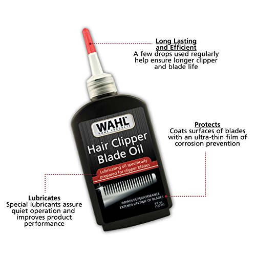 Wahl Premium Hair Clipper Blade Lubricating Oil for Clippers, Trimmers, & Blade Corrosion for Rust Prevention – 4 Fluid Ounces – Model 3310-300